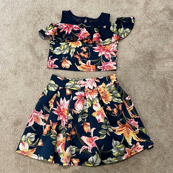 Beautees | Dresses | Girls Two Piece Skirt And Crop Top Set | Poshmark